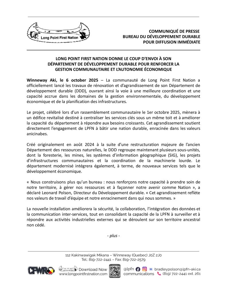 LPFN Donne le Coup d’Envoi à l’Agrandissement de son Département du ...